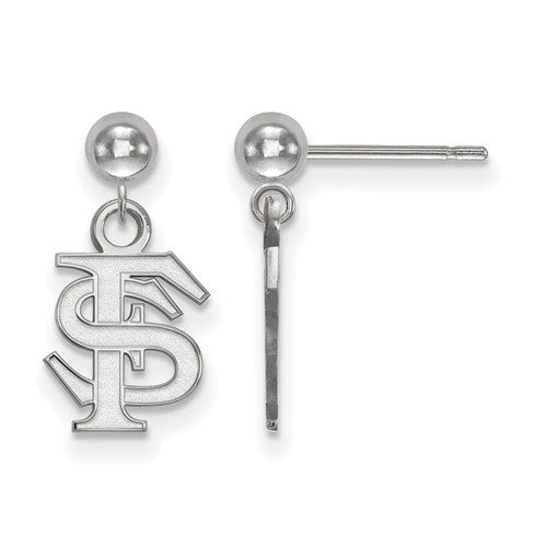 Sterling Silver LogoArt Florida State University Earrings Dangle Ball ...